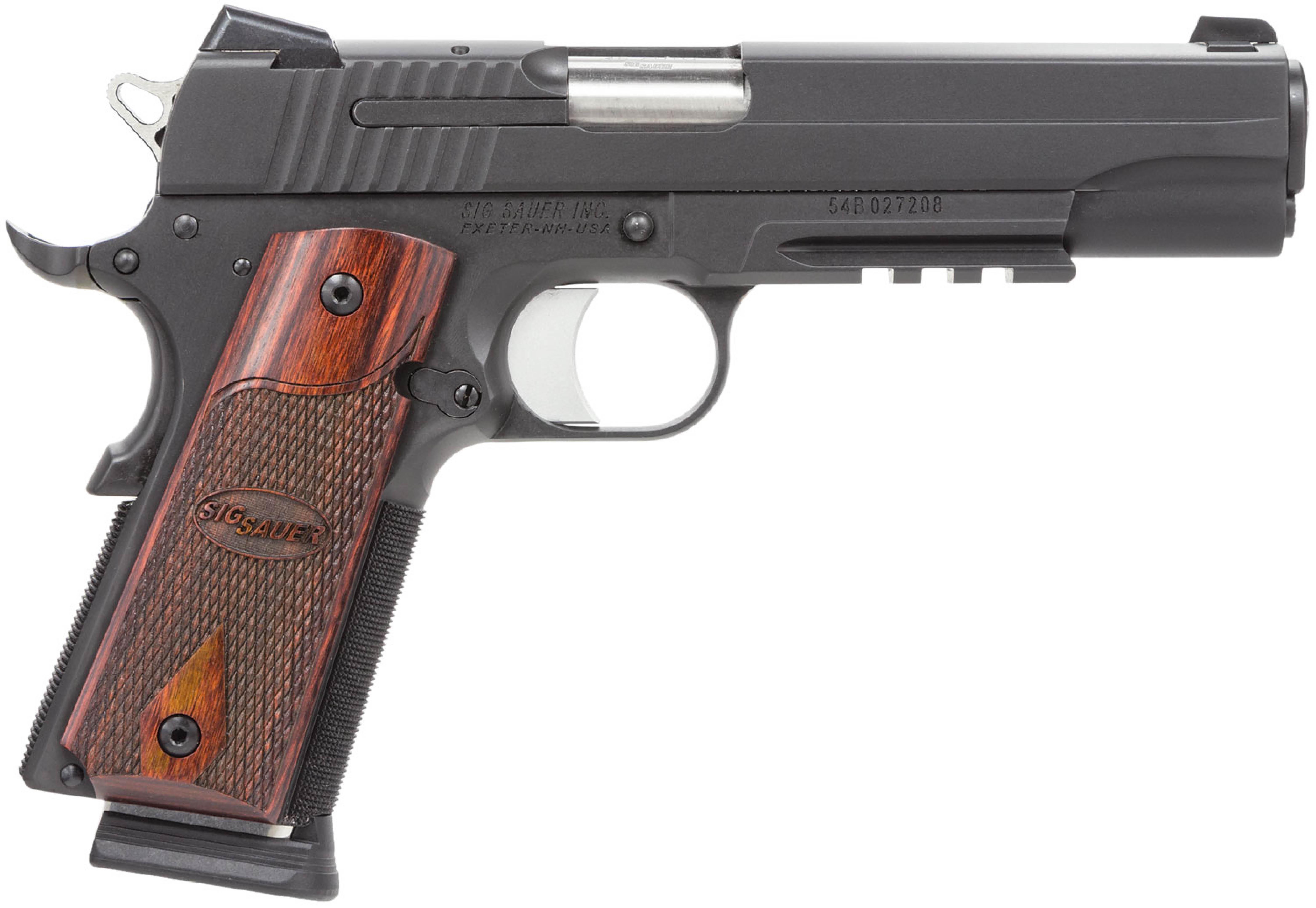 Sig 1911 Pistol .45 ACP 5" Rosewood Grip Black Finish Novak Sights 8 ...