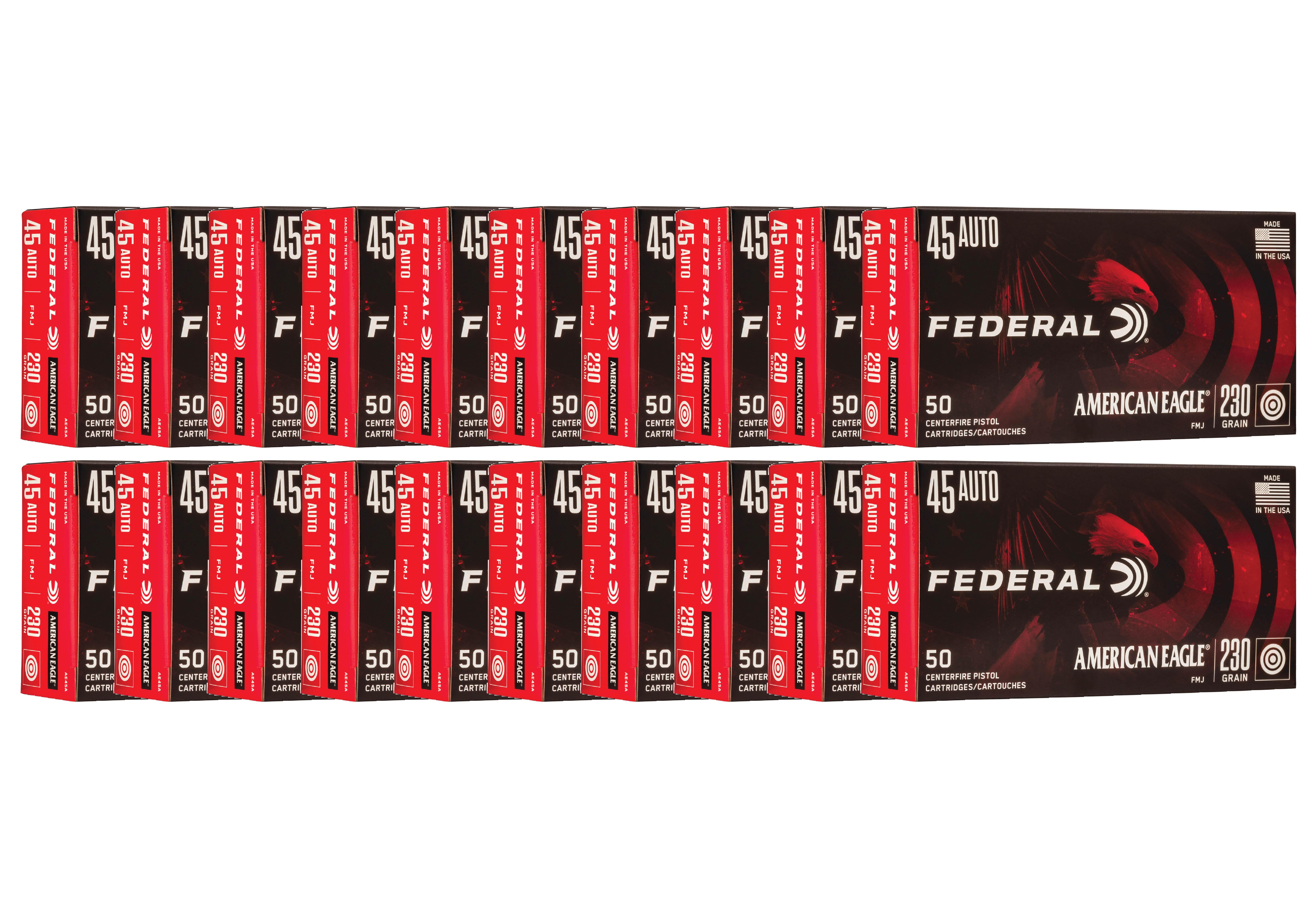 Ammo Bros | FEDERAL CARTRIDGE CO AMERICAN EAGLE 45ACP 230GR. FMJ 1000RD ...