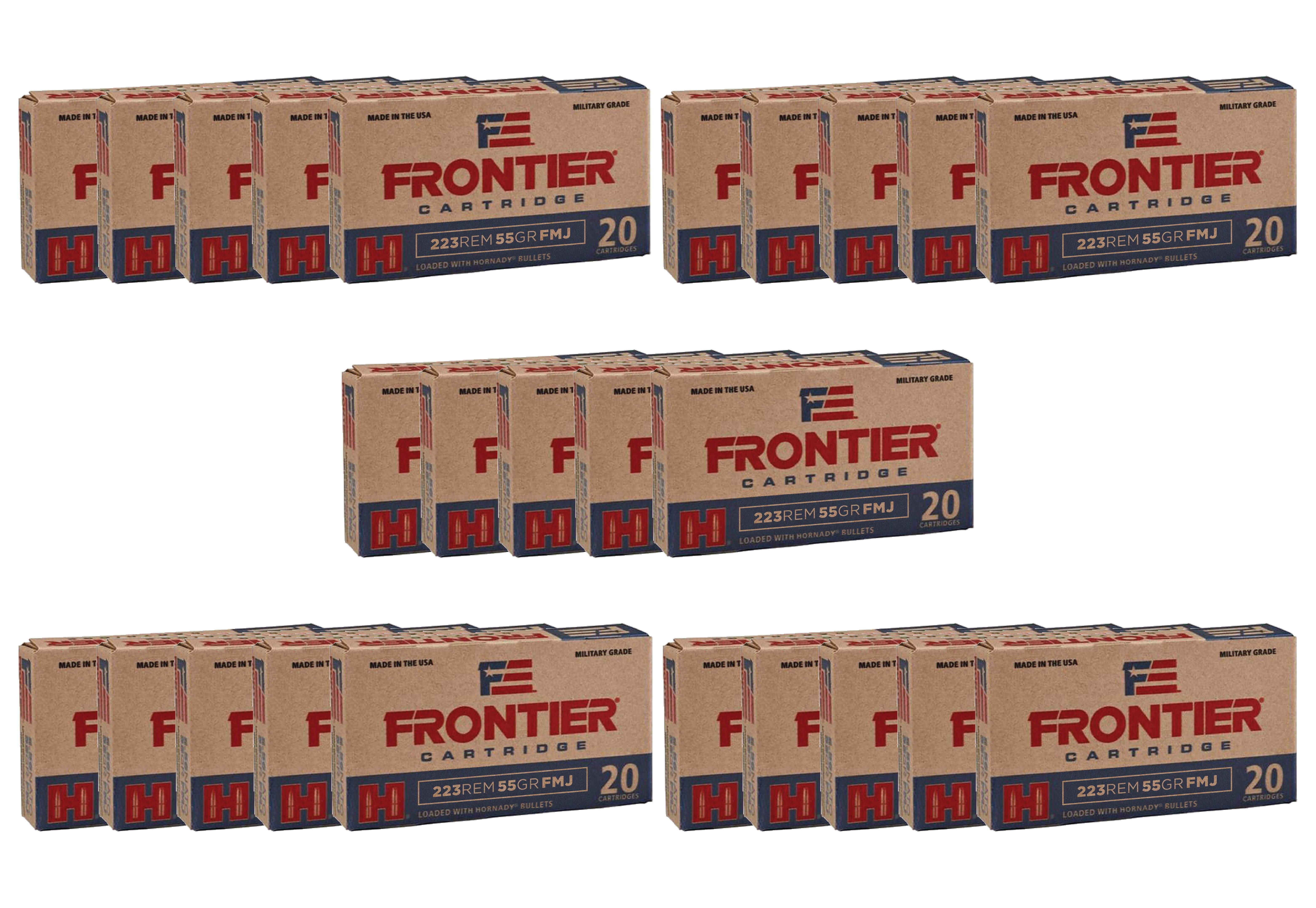 Ammo Bros | HORNADY FRONTIER .223REM 55GR. FMJ 500RD CASE